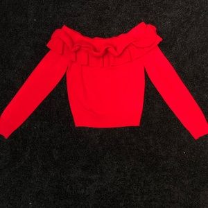 WOW couture | Sweaters | Wow Couture Off The Shoulders Red Sweater Nwt ...